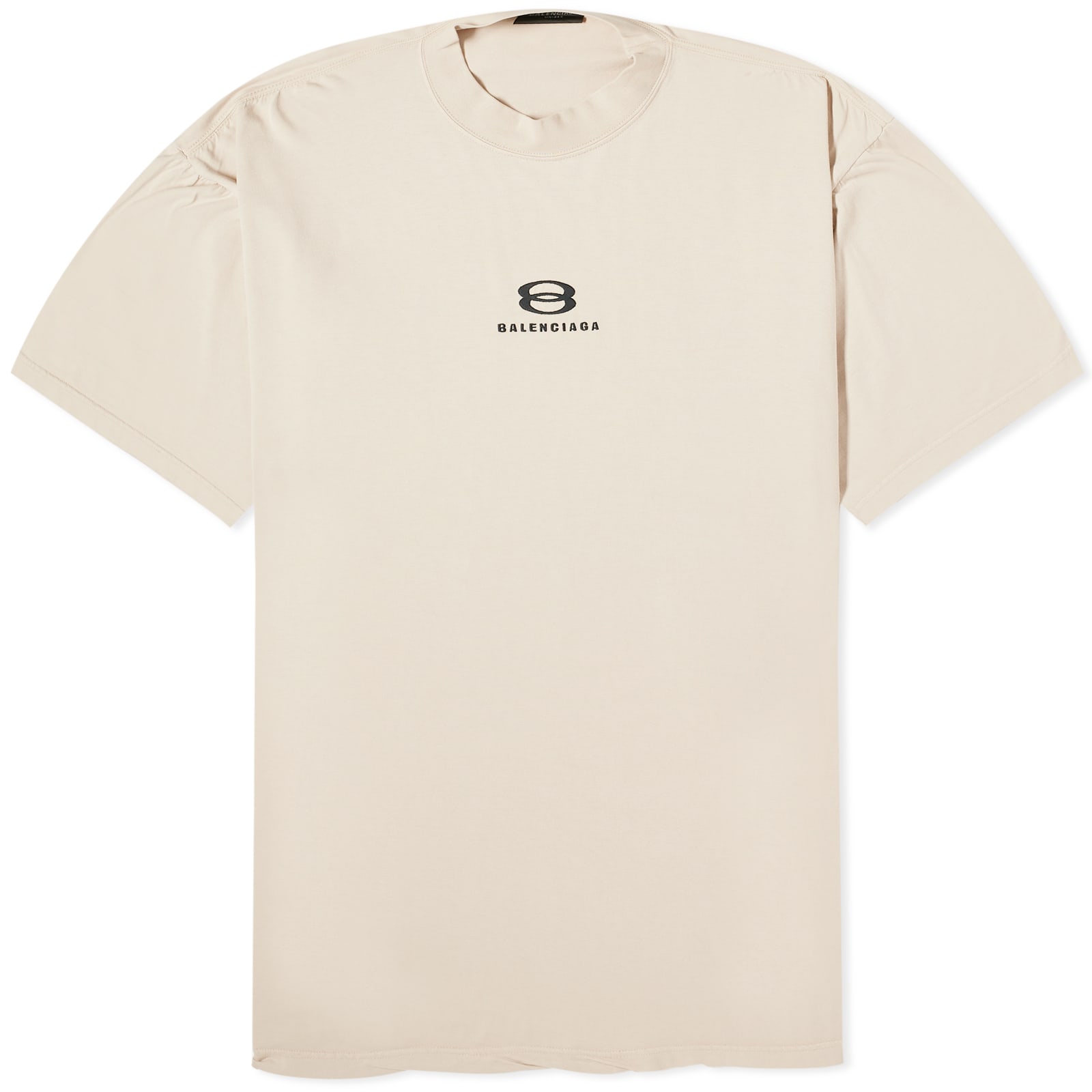 Balenciaga Logo T-Shirt In Light Beige/Black - 45% Off | Editorialist